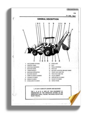 Allis Chalmers 816 816b Backhoe Loader Parts Catalog