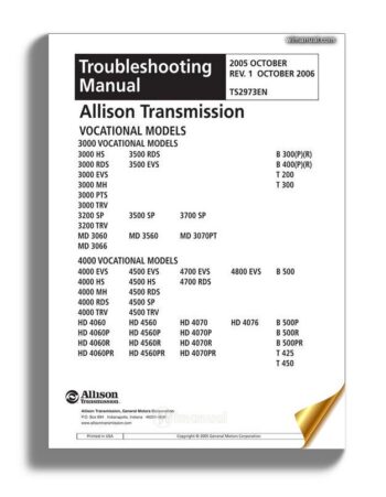 Allison Troubleshooting Manual Wtec Iii