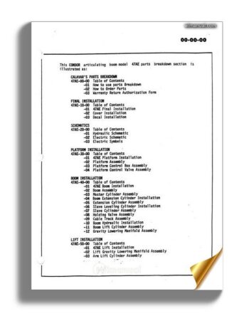 Calavar Condor 47ae Parts Breakdown Section