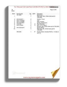 Cub Cadet Parts Manual For Model 76