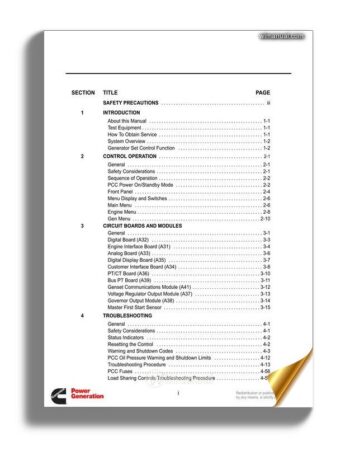 Cummins Power Generation Pcc3100 Operation Service Manual
